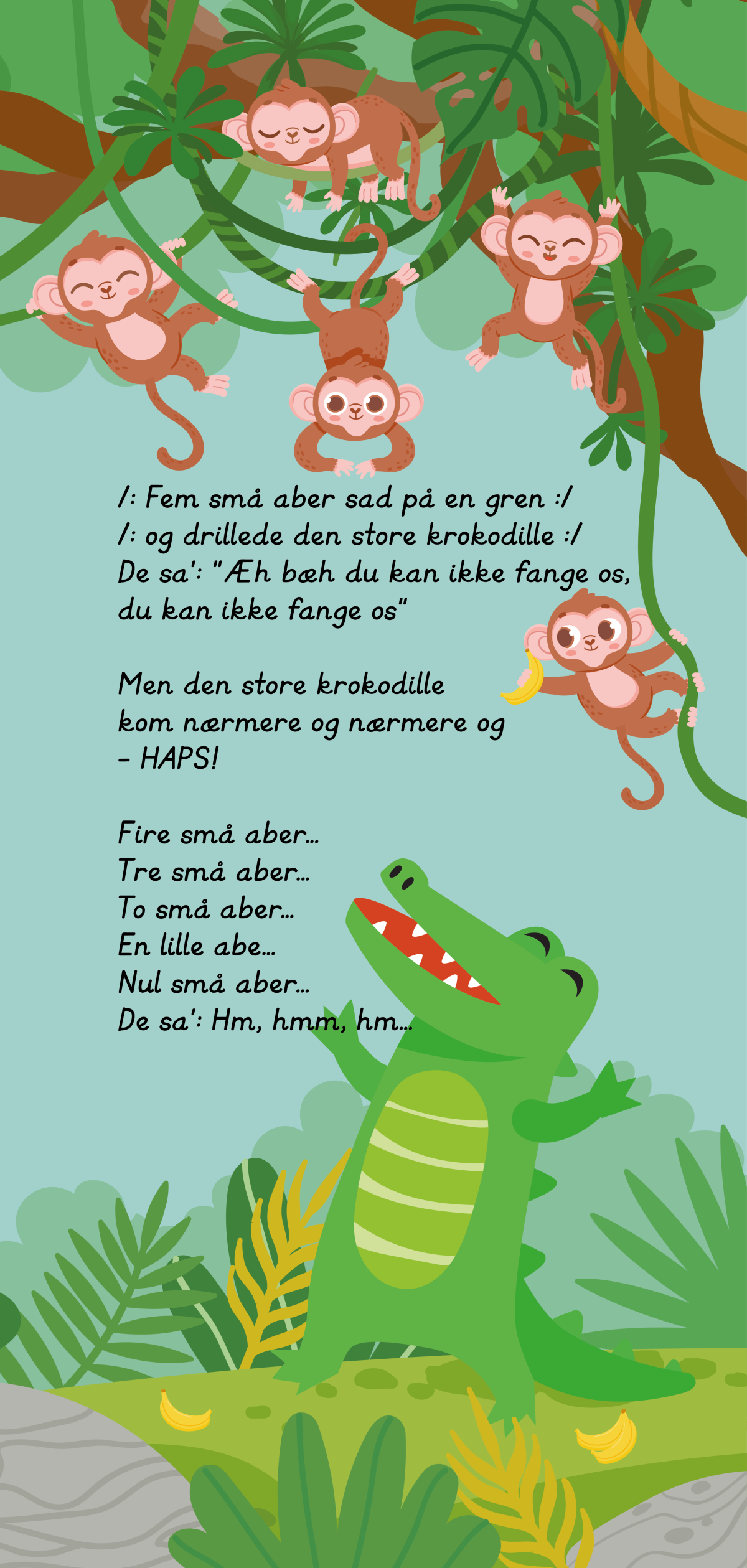 Fem små aber - Sangdøre - Eduplay