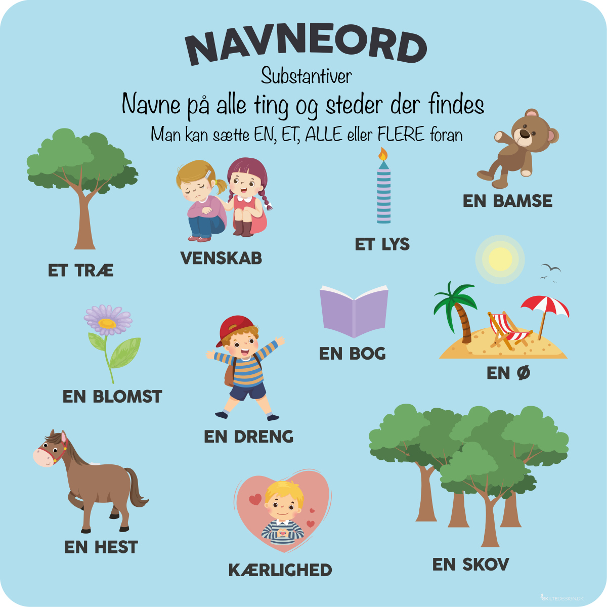 Navneord - Substantiver - Læringstavler - Eduplay